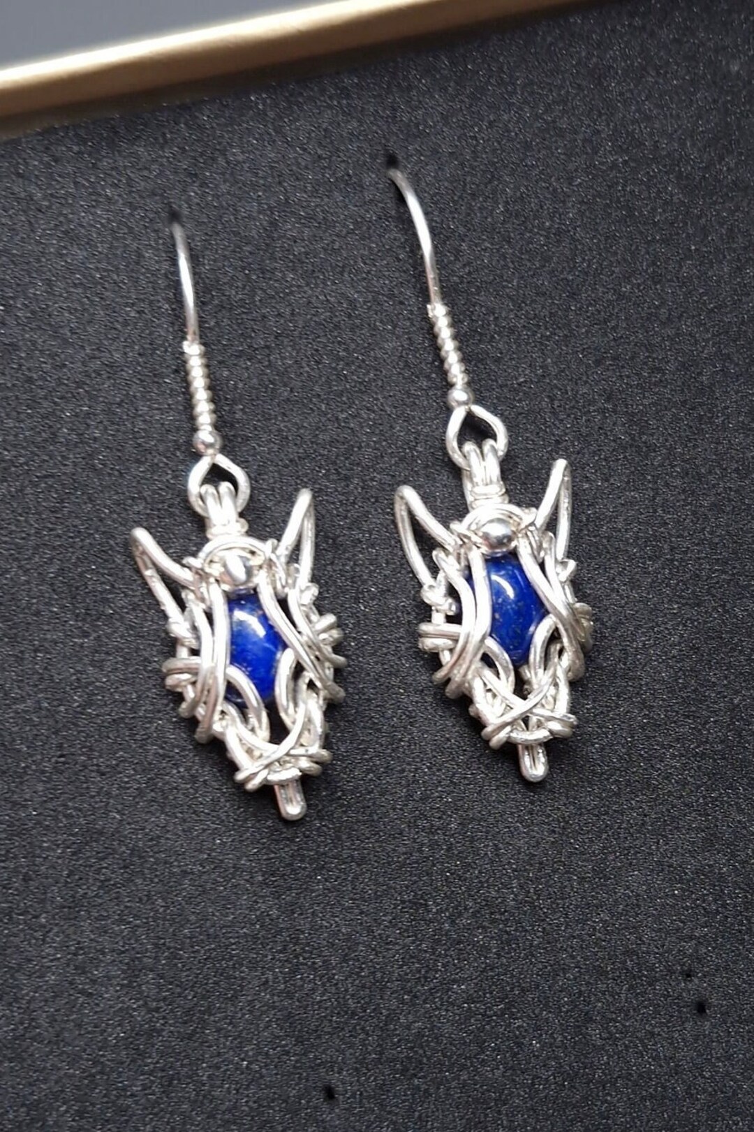 Taurus Earrings Zodiac Jewellery Lapis Lazuli Earrings Wire Wrapped ...