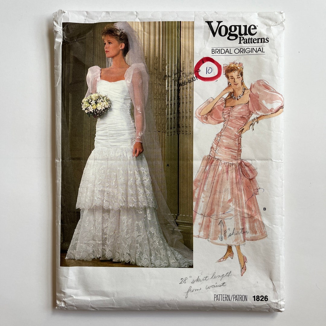 Vogue Vintage Bridal Original Pattern 1826 / 1986 - Etsy