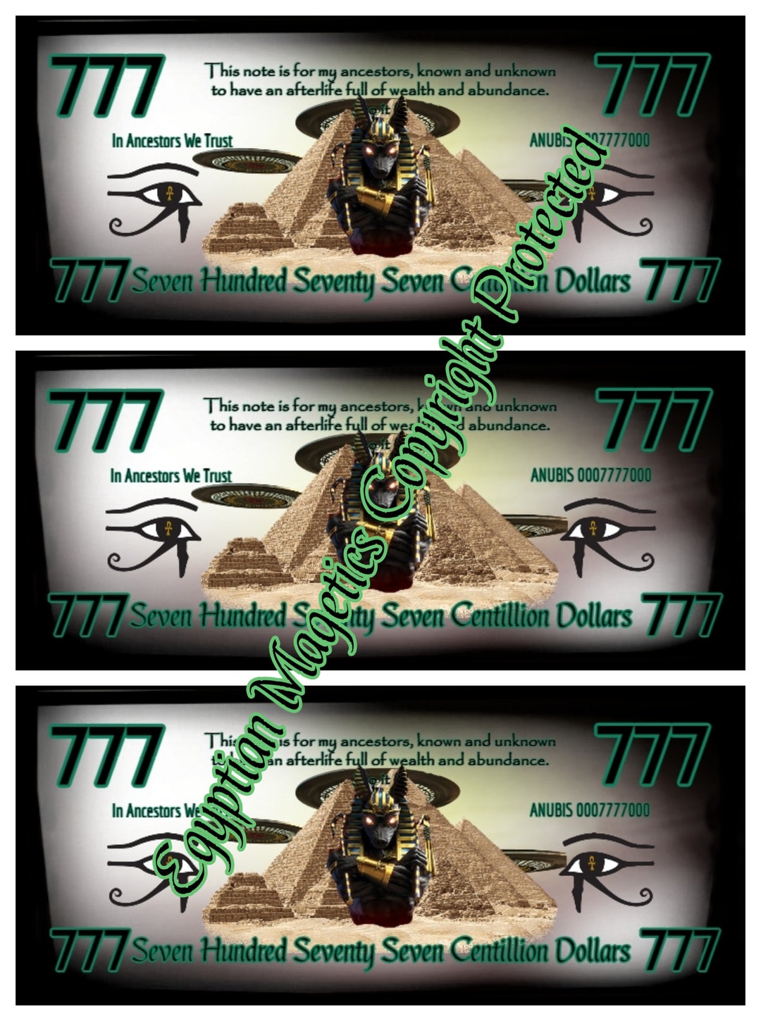 Ancestor Money to Burn-aka Joss Paper, Anubis 777 Centillion, Deity ...