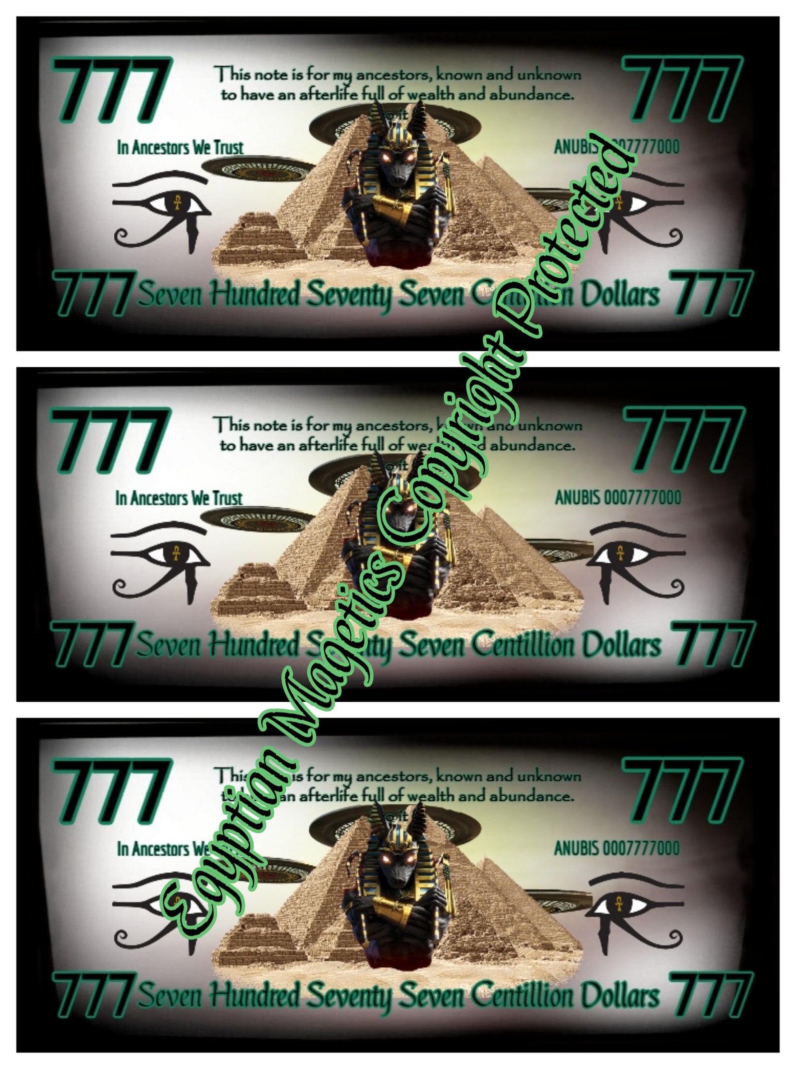 Ancestor Money to Burn-aka Joss Paper Anubis 777 Centillion - Etsy