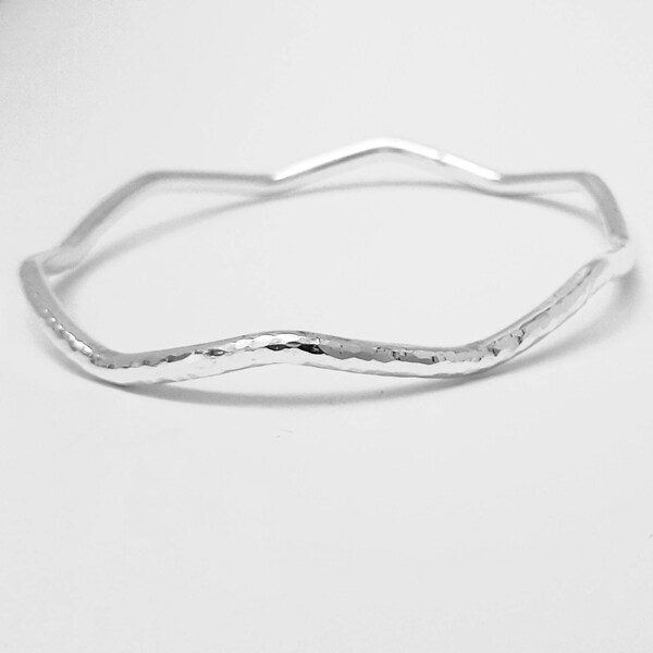 Heavy Silver Bangle - Etsy UK