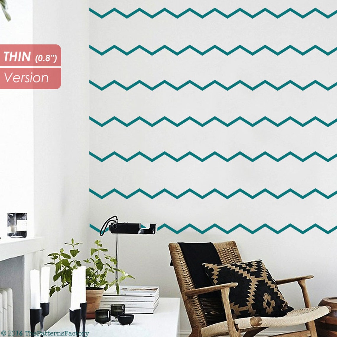 Chevron Line Wall Decal / Zig Zag Lines Sticker / Chevron Sticker ...