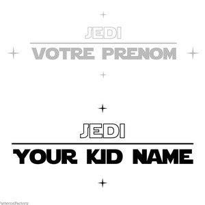 Child Jedi Name Wall Decal Star Wars Name Decal Kid Name Wall Sticker ...