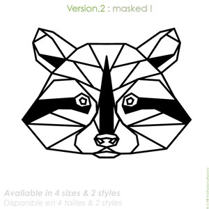 Raccoon Wall Decal / Geometric Raccoon Head Sticker / Raccoon Face ...