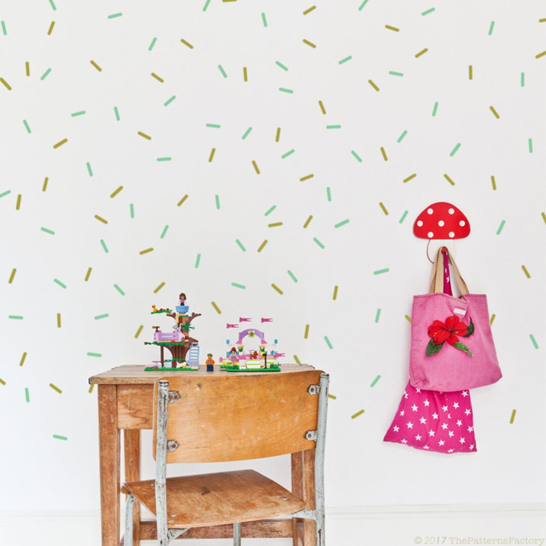 Sprinkle Wall Decals: 120 Bicolor Mini Bar Stickers, Kids Room Decor - Etsy