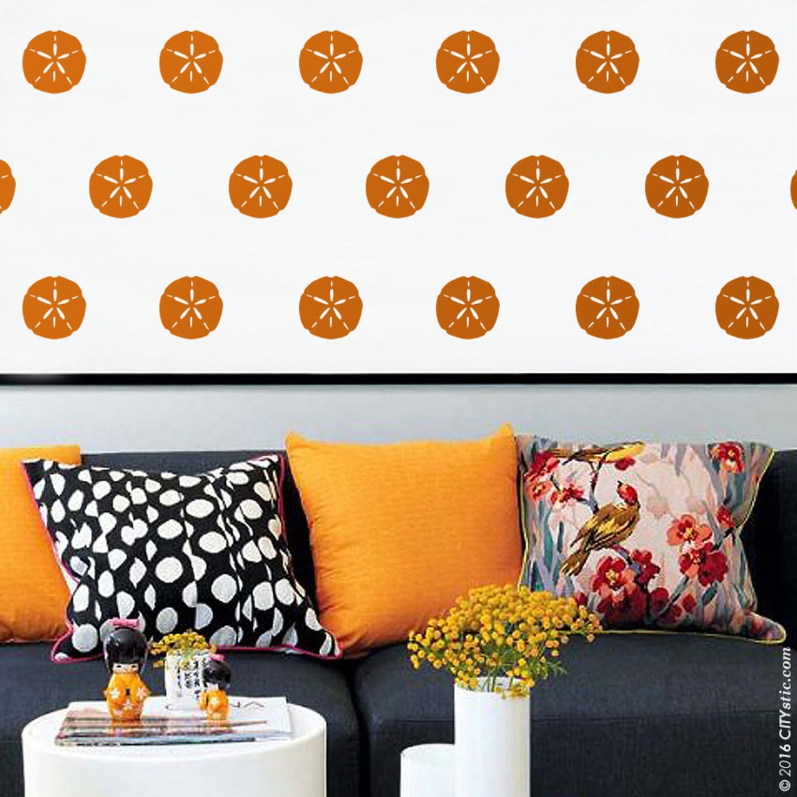 Sand Dollar Wall Decal / 35 Sand Dollar Stickers / Home Decor - Etsy