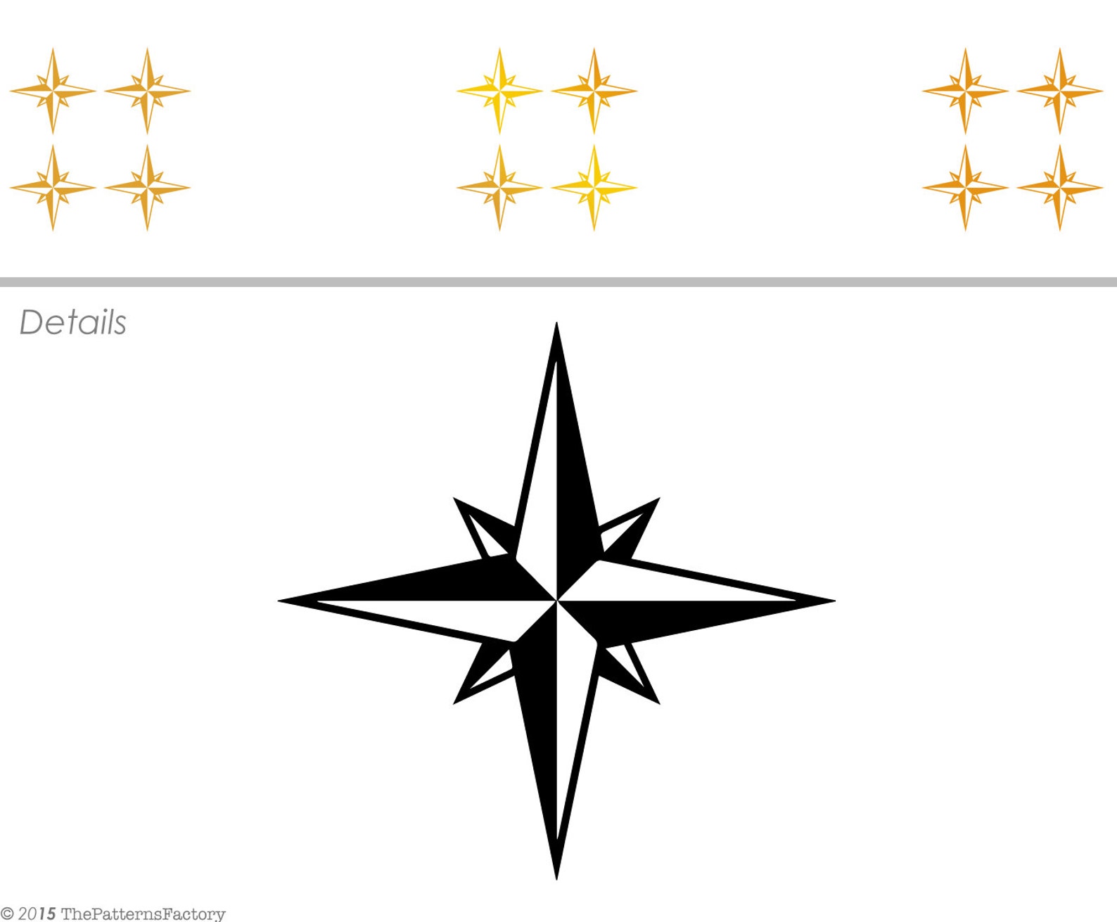 Compass Rose Star Wall Decal / Star Decal / Gold Stars Decal / - Etsy