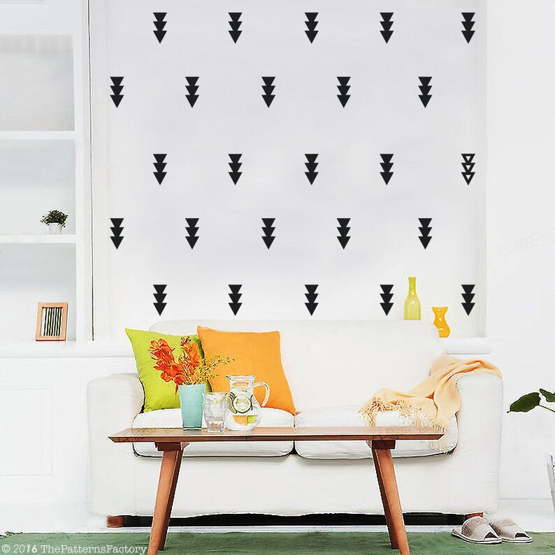 Triple Triangle Wall Decal / Triple Triangle Sticker / | Etsy