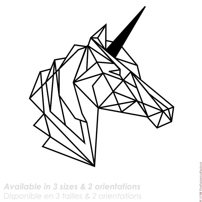 Unicorn Wall Decal / Geometric Unicorn Head Sticker / Unicorn | Etsy