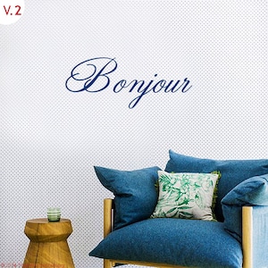 Bonjour Wall Decal - Pattern Decal - Front Door Bonjour Wall Sticker ...
