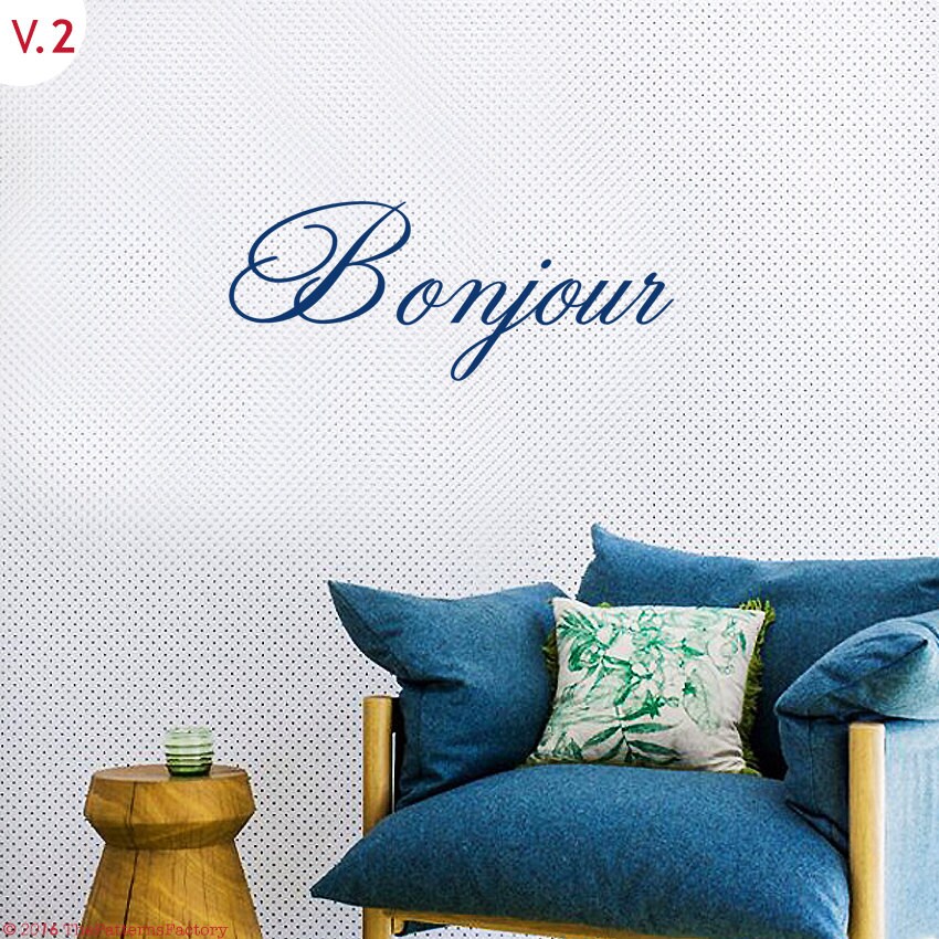 Bonjour Wall Decal - Pattern Decal - Front Door Bonjour Wall Sticker ...