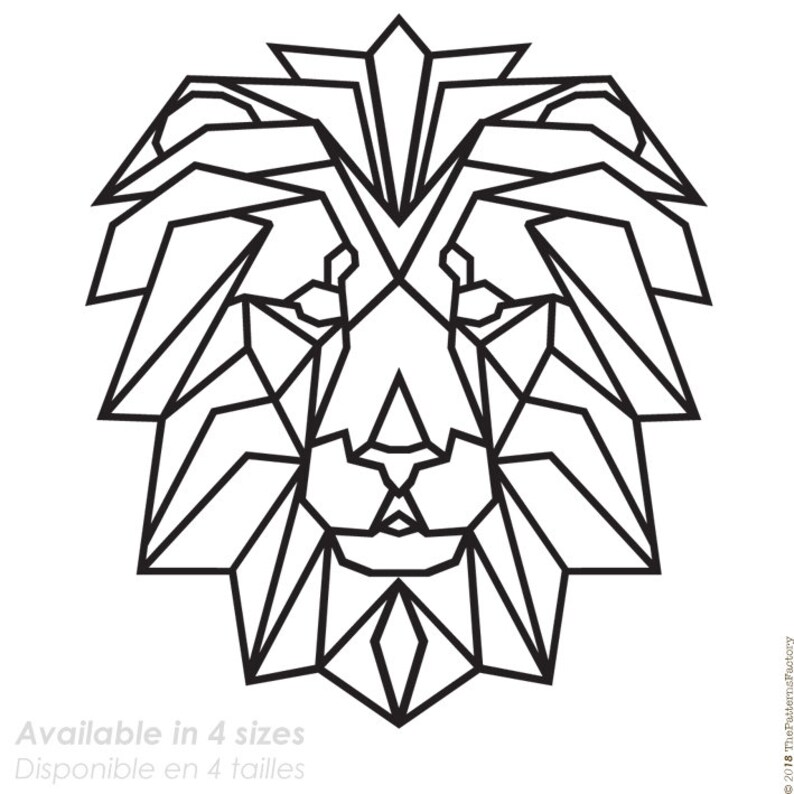 Geometric Lion Head Wall Decal: Polygon Nursery Decor - Etsy
