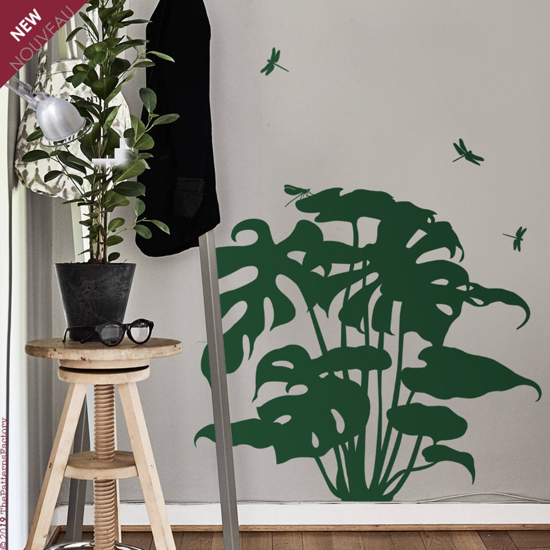 Monstera Deliciosa Wall Decal Tropical Flower Wall Decal Monstera Wall ...