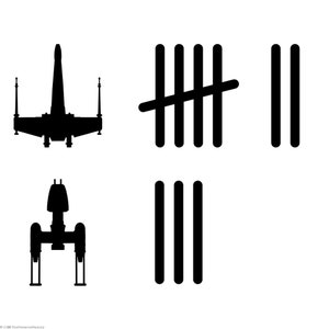Star Wars Inspired Car Decal: Tally Marks, X-wing & Y-wing Fighters - Etsy