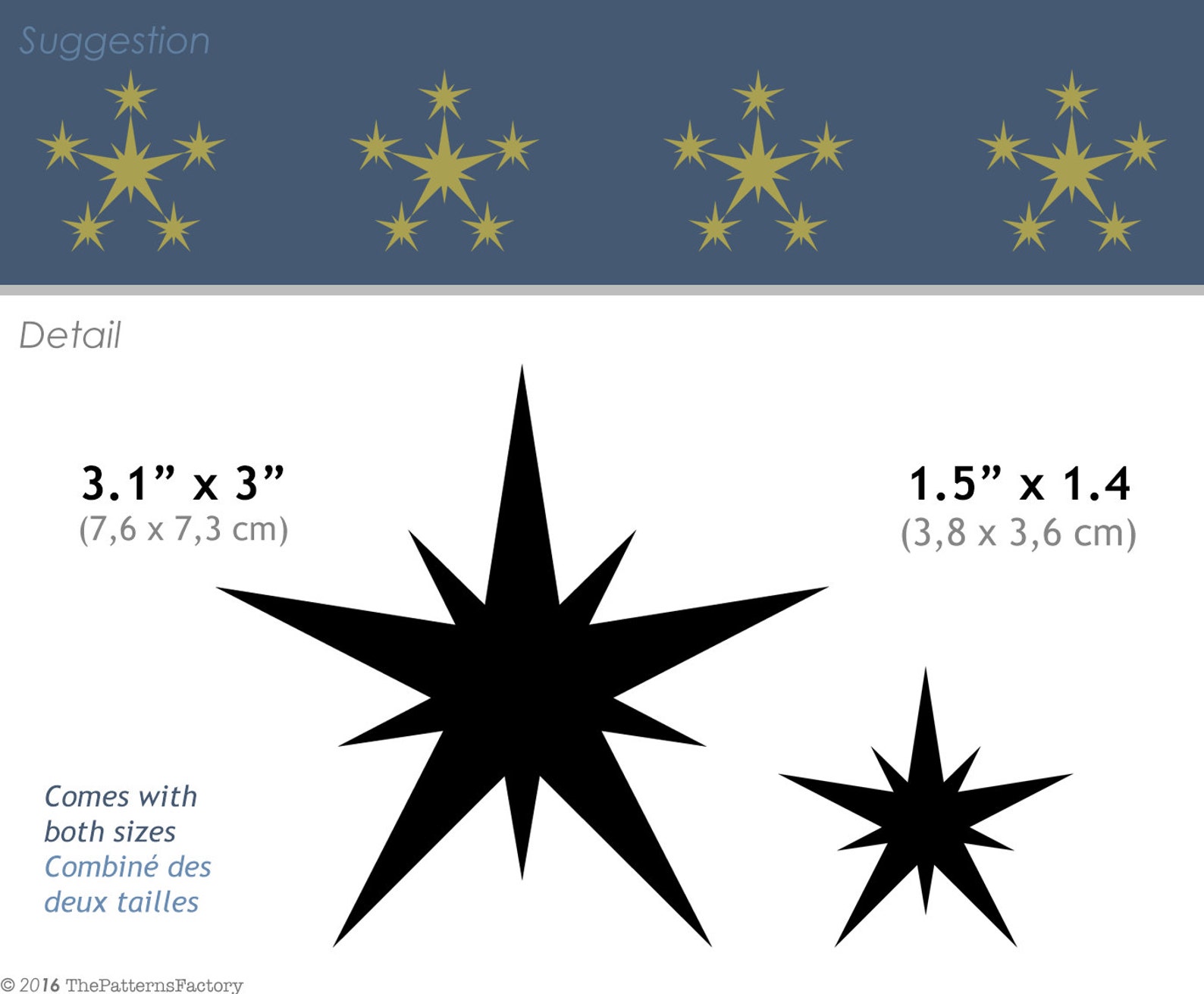 2 Size Star Wall Decal / Star Decal / Gold Stars Decal / 10 - Etsy