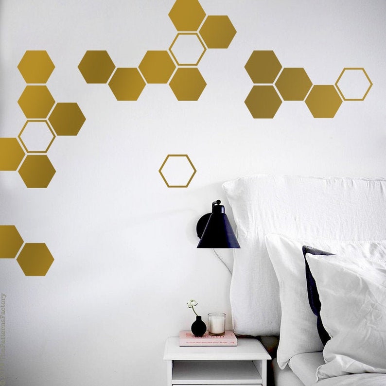Honeycomb Wall Decal - Hexagon Decal - Honeycomb Wall Sticker - Cube ...