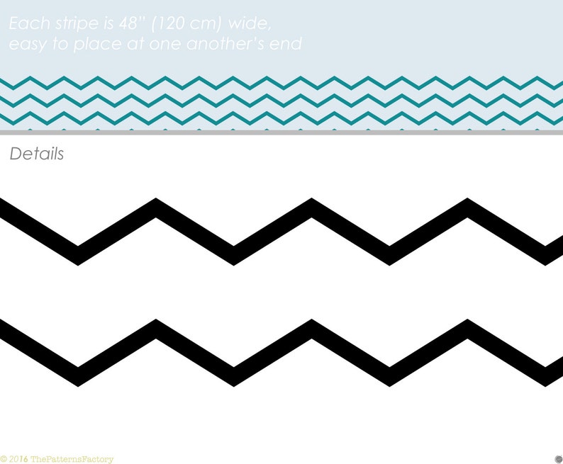 Chevron Line Wall Decal / Zig Zag Lines Sticker / Chevron Sticker ...