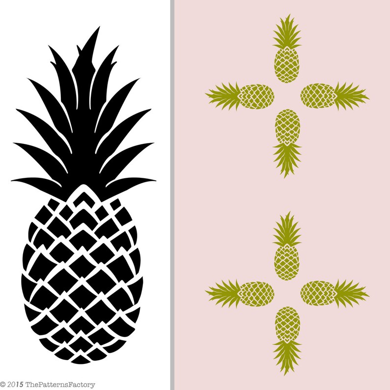 Pineapple Wall Decal / 13 Large Pineapples Sticker / Gold Home | Etsy