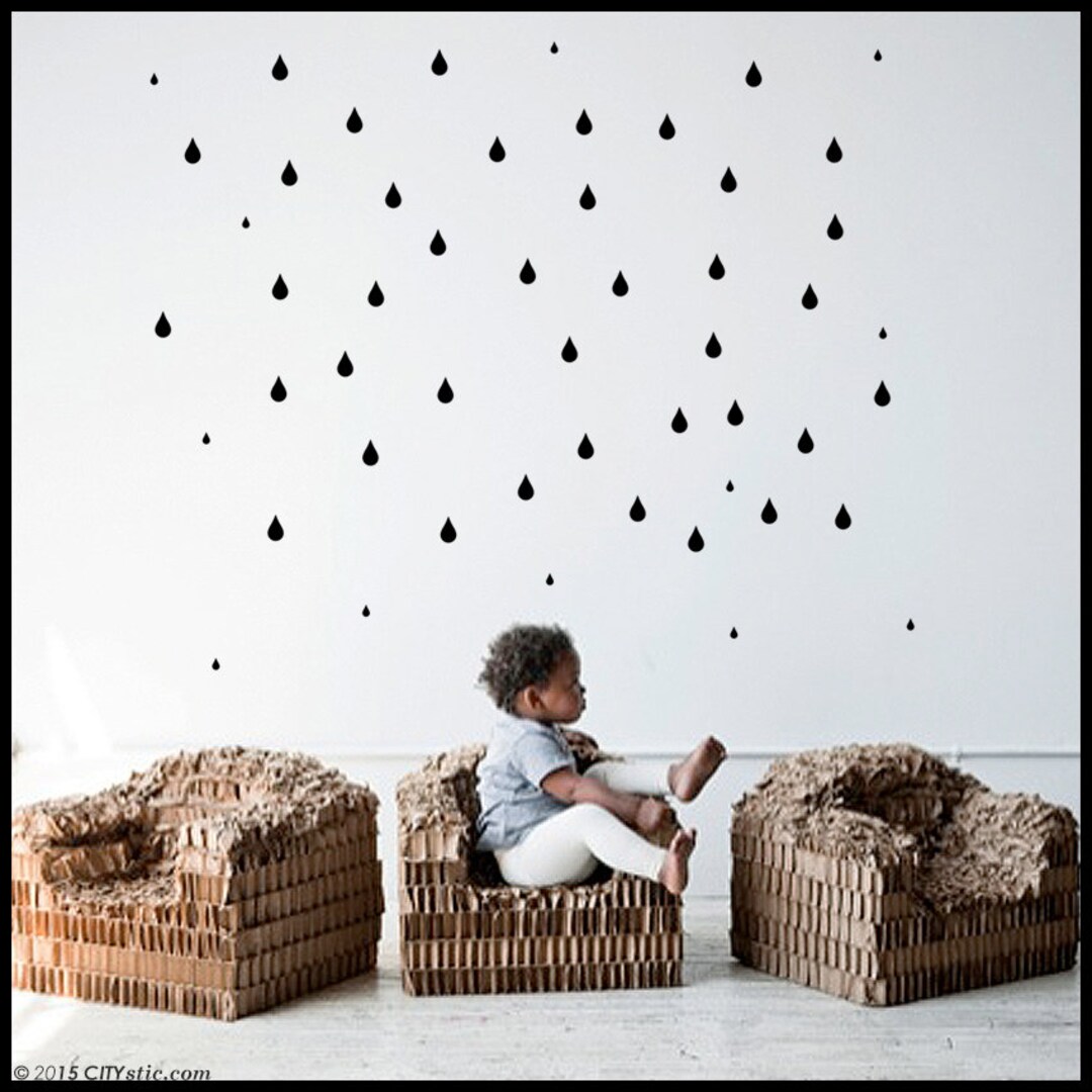 Raindrop Wall Decal / 52 Raindrop Wall Sticker / Pattern Wall Decal ...