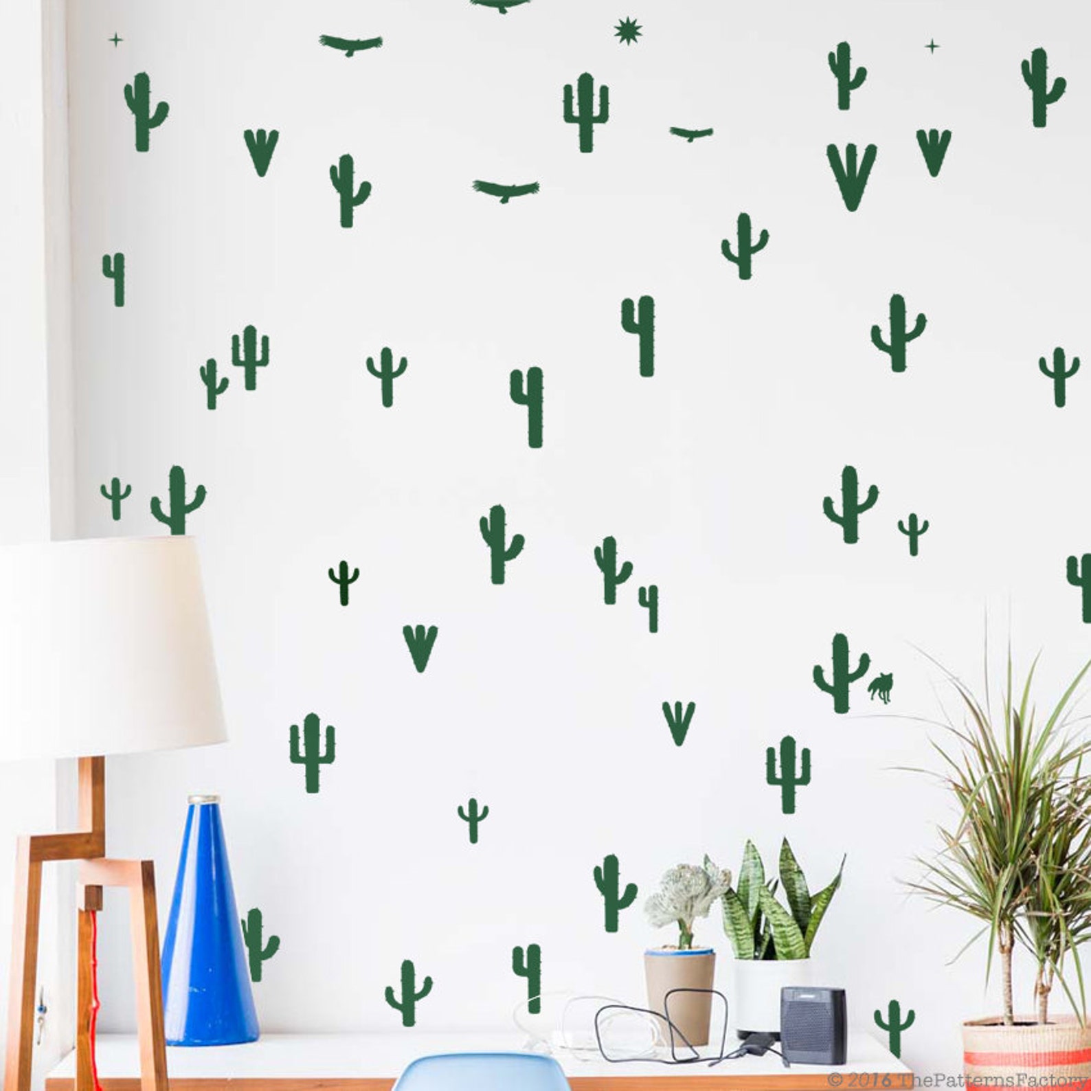 Detailed Cactus Wall Decal / 50 Cactus Sticker / Kids Wall - Etsy