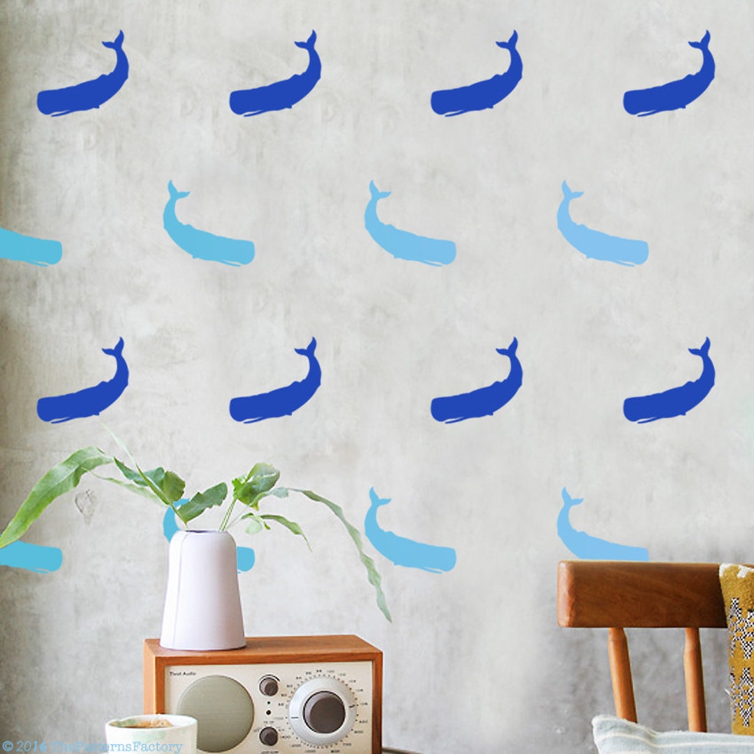 Whale Wall Decal / 24 or 48 Whale Stickers / Home Decor / Bedroom Decor ...
