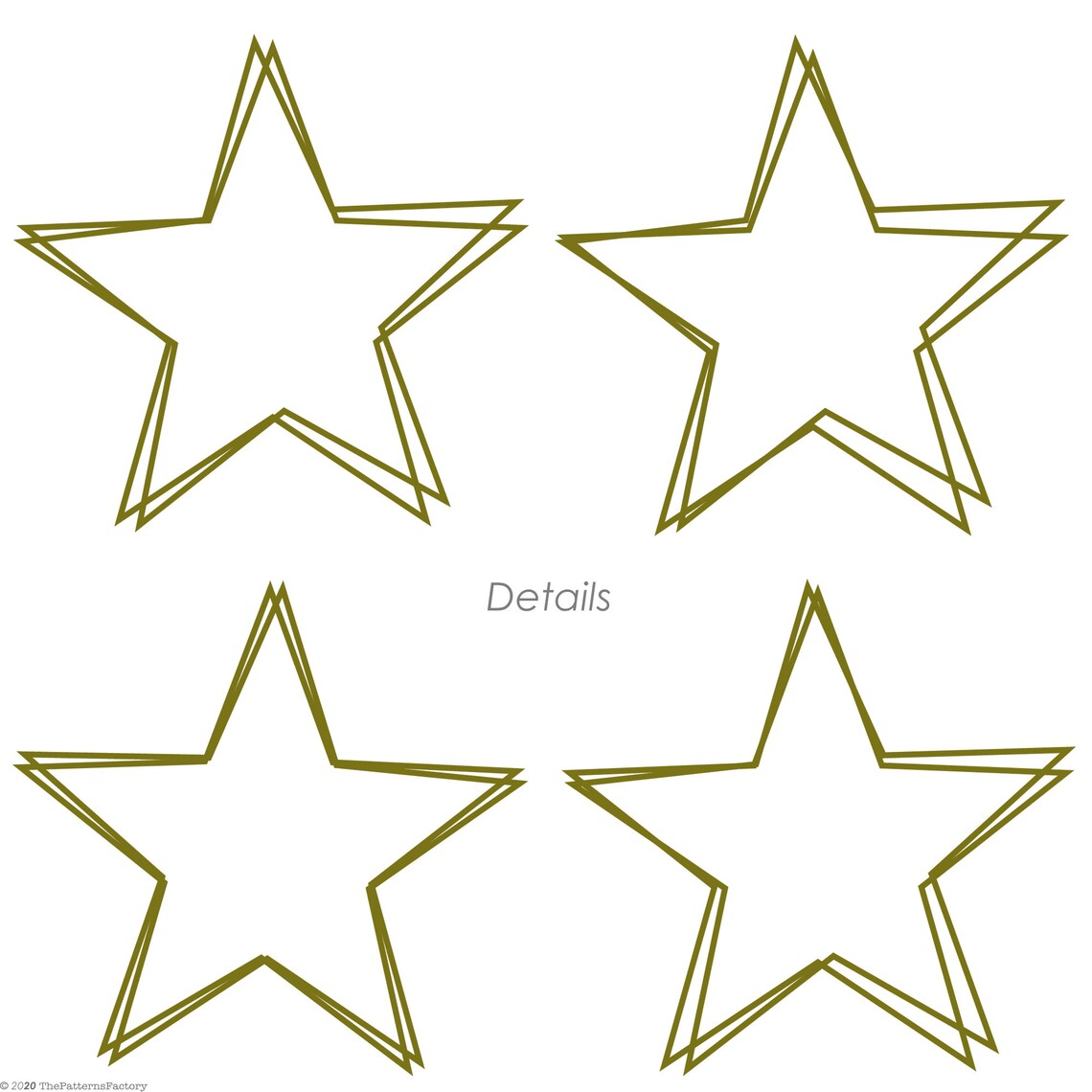 Double Star Wall Decal Star Outline Decal Fuzzy Stars Wall | Etsy