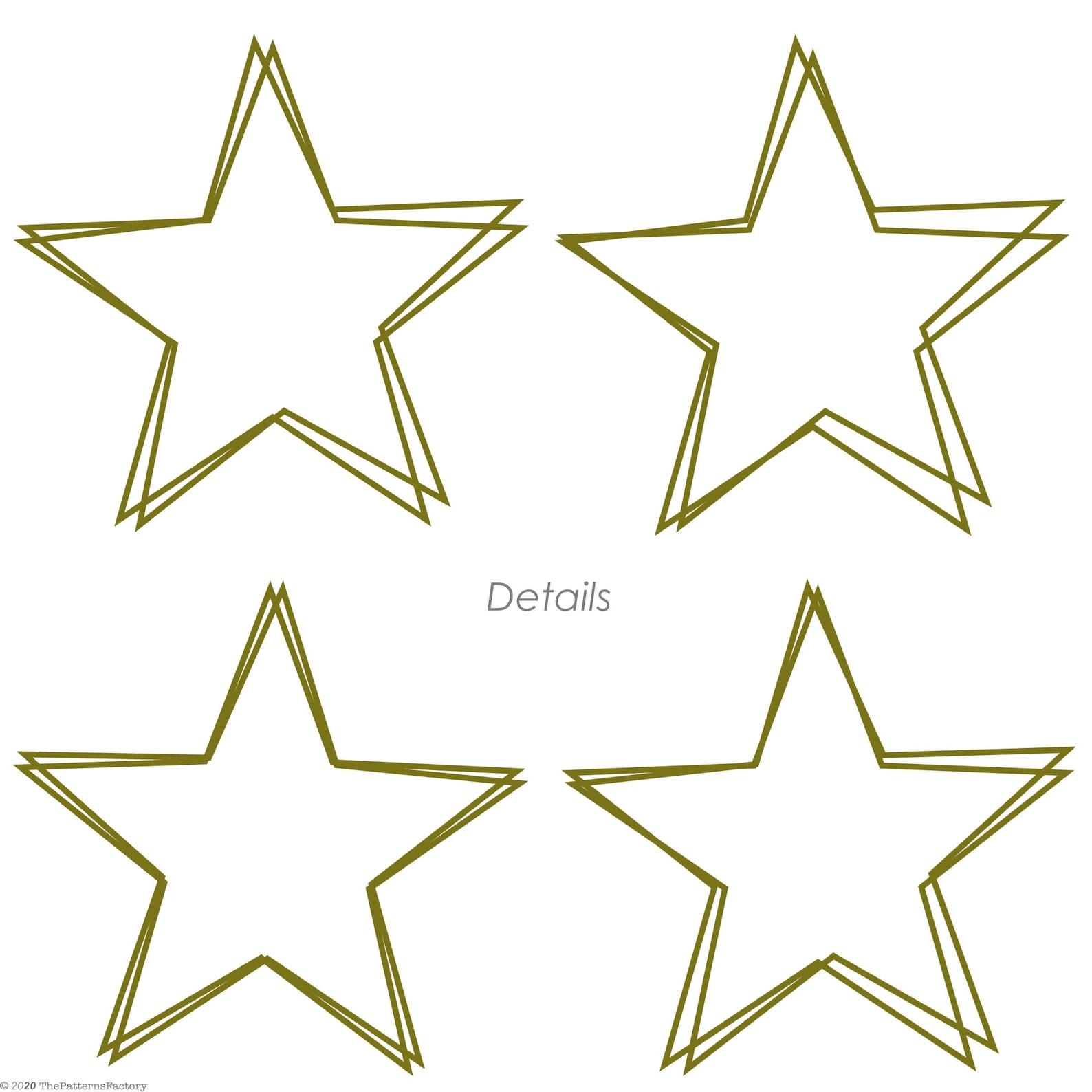 Double Star Wall Decal Star Outline Decal Fuzzy Stars Wall | Etsy