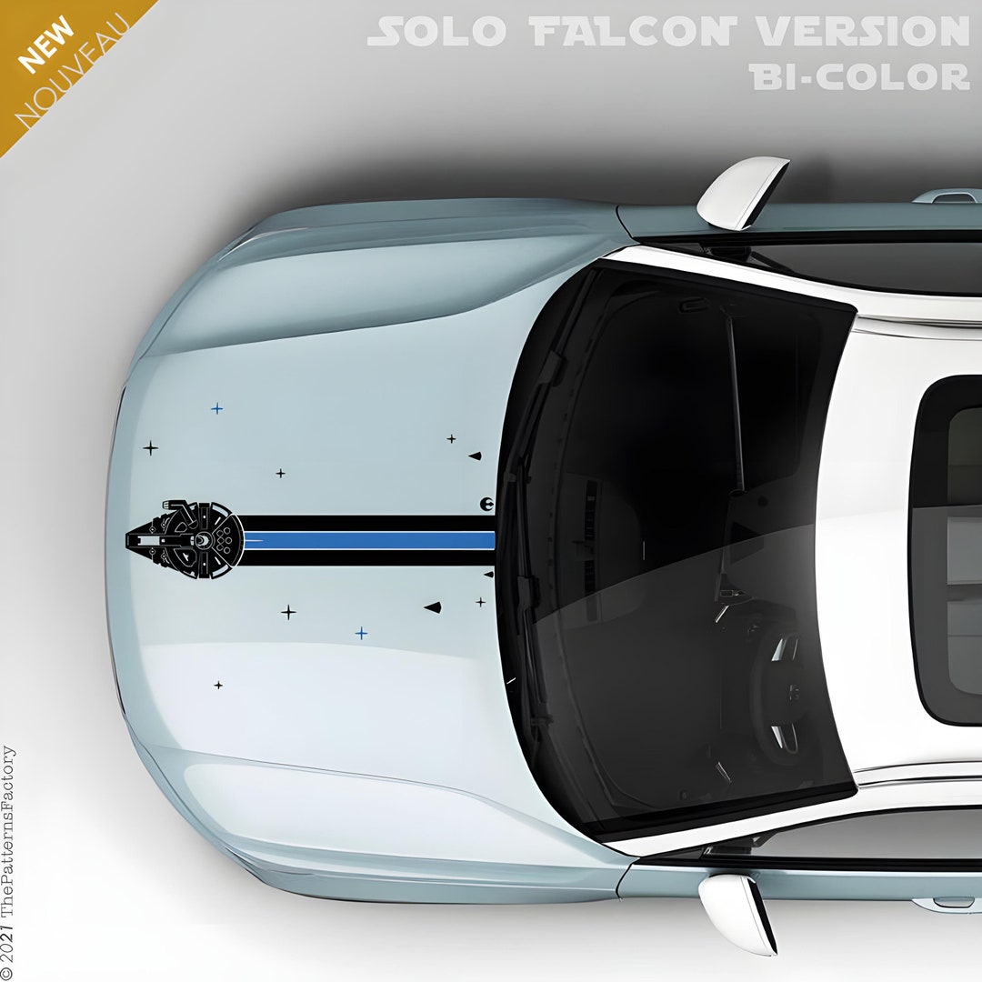 Solo Falcon Car Decal: Star Wars Inspired Millenium Falcon Hood Sticker ...