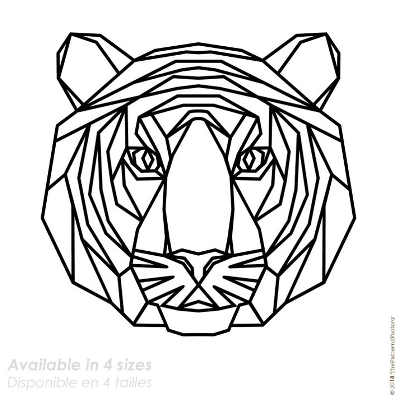 Tiger Wall Decal / Geometric Tiger Head Sticker / Tiger Face | Etsy