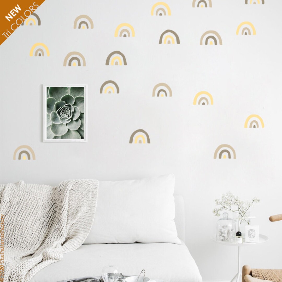 Loose 3 Color Rainbow Wall Decal / Tricolor Rainbow Decor / - Etsy