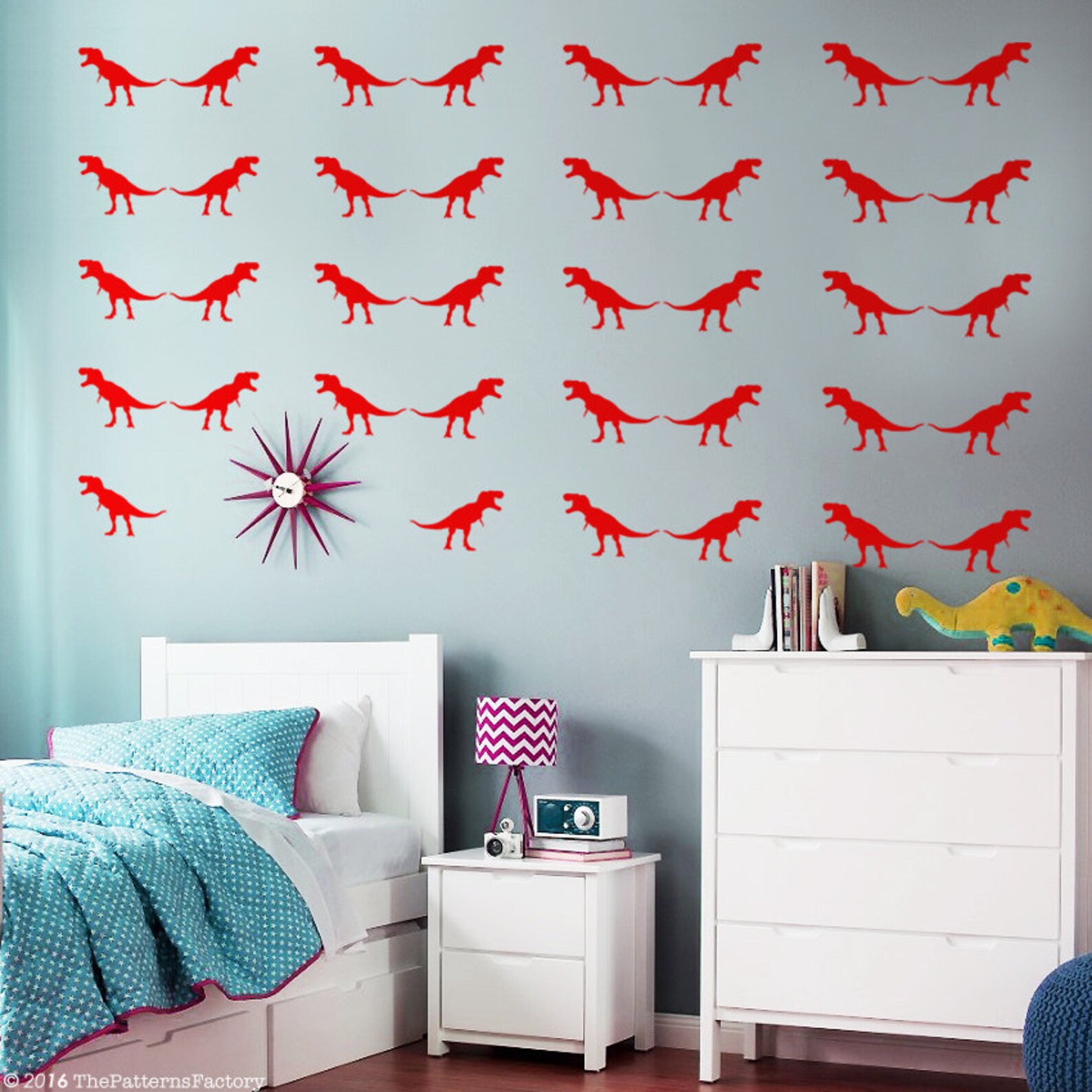 T-rex Wall Decal / Dino Decal / Background / Modern Wall Decal - Etsy