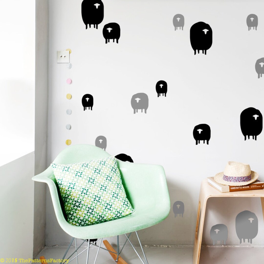 Sheeps Herd Wall Decals - Pattern Decal - Nursery Wall Sticker -sheep ...