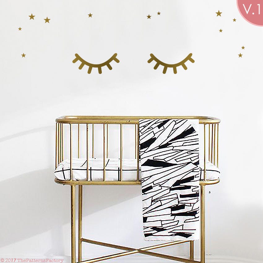 Sleepy Eyes Wall Decal / Sleepy Eyes Decor With Stars / Sleepy - Etsy