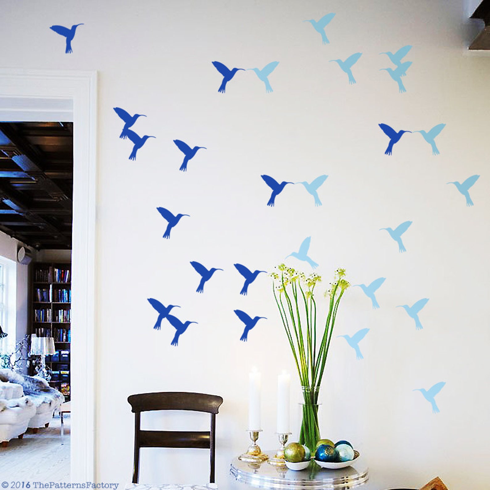 Hummingbird Wall Decal / 18 Flying Hummingbird Stickers / Home | Etsy