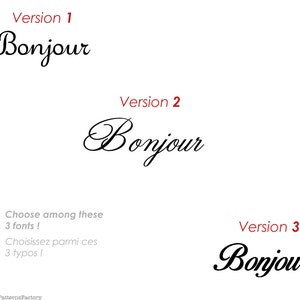 Bonjour Wall Decal - Pattern Decal - Front Door Bonjour Wall Sticker ...