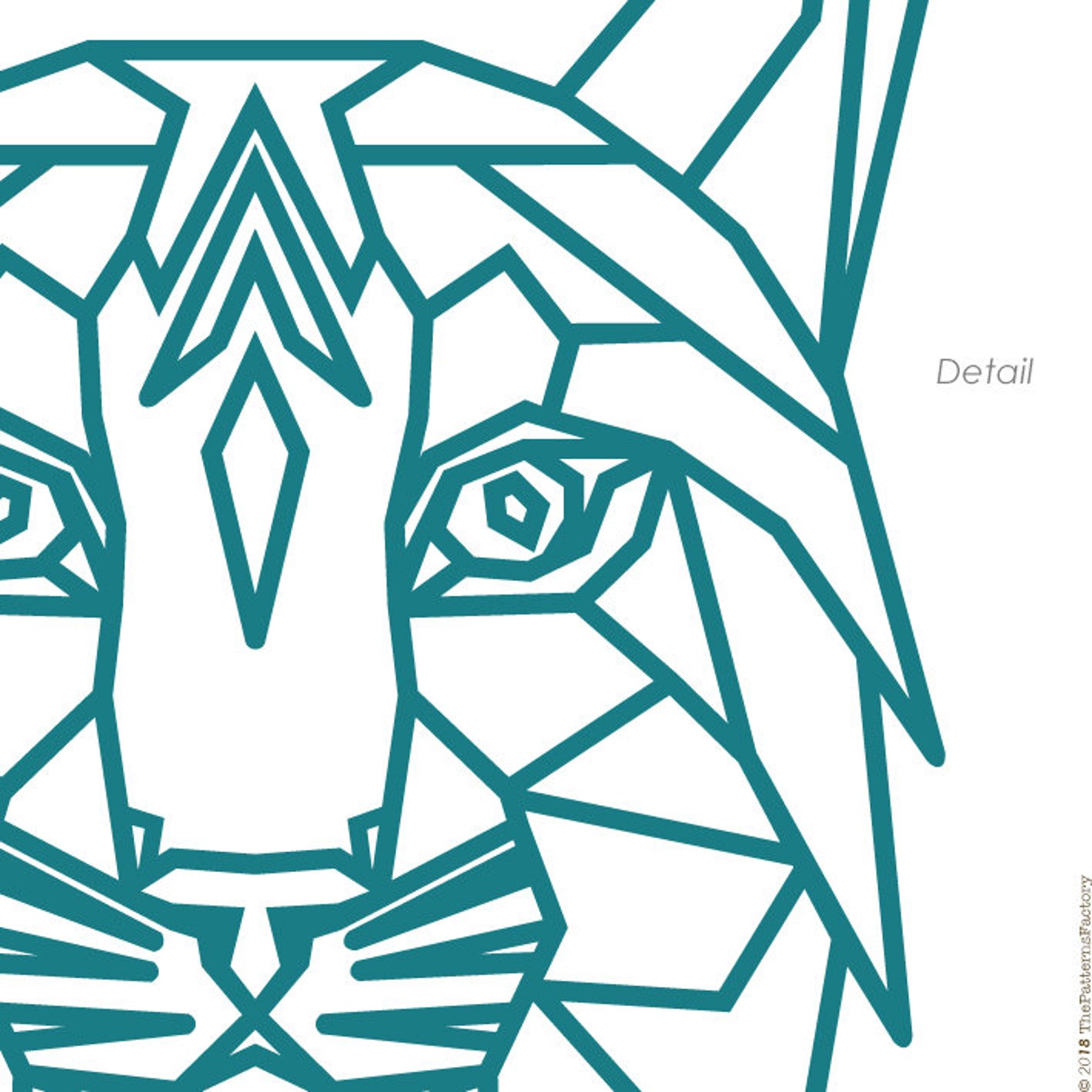 Lynx Wall Decal / Geometric Lynx Head Sticker / Lynx Face | Etsy