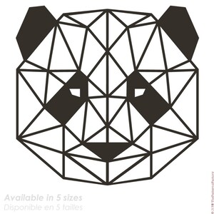 Panda Wall Decal / Geometric Panda Head Sticker / Panda Face Decal ...