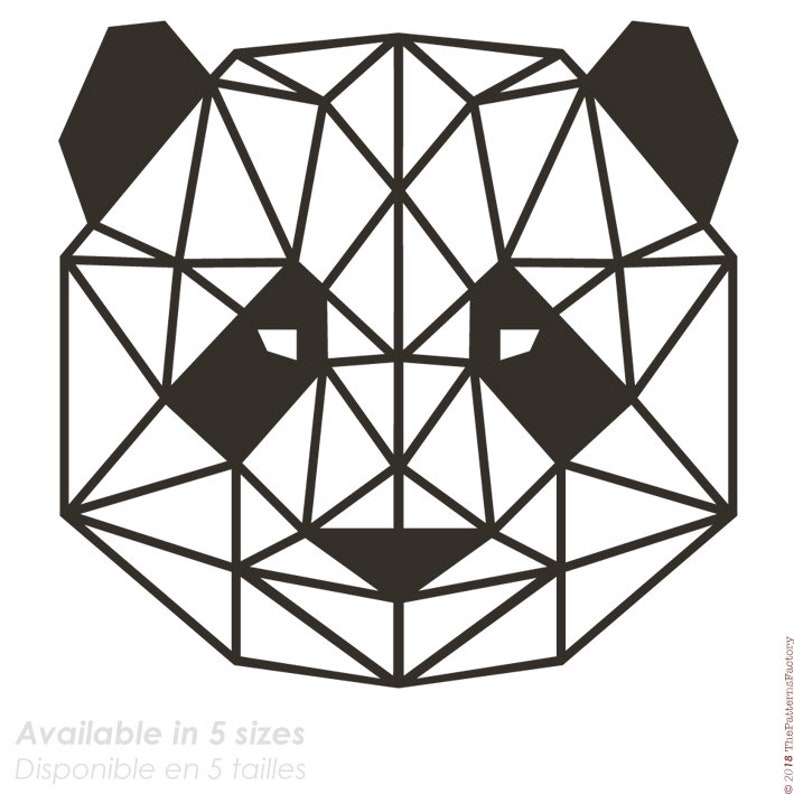 Panda Wall Decal / Geometric Panda Head Sticker / Panda Face - Etsy