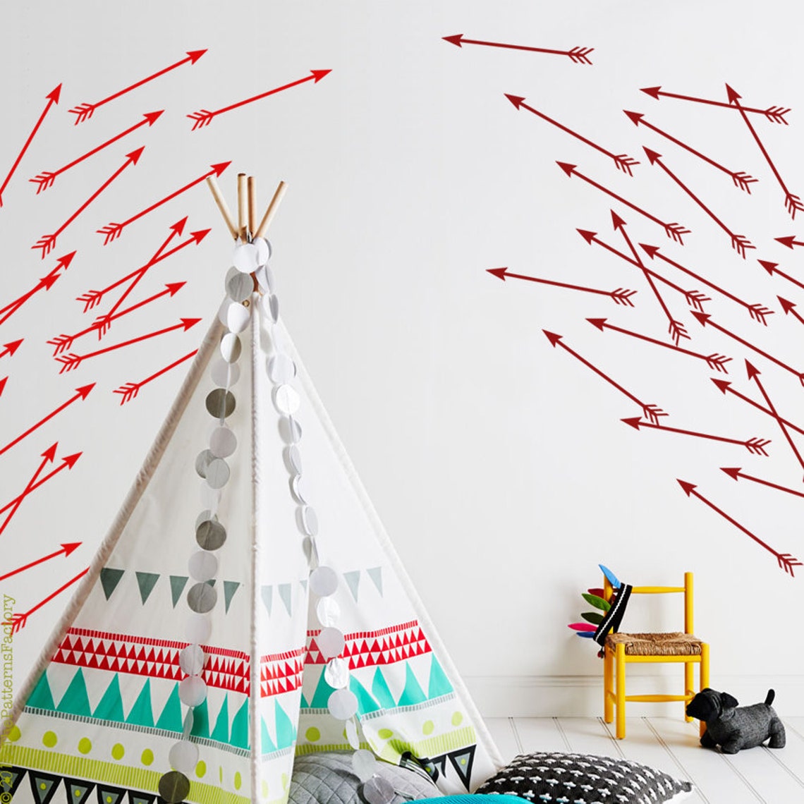Arrow Wall Decal / Arrow Wall Sticker / 35 Arrow Decal / Kids - Etsy