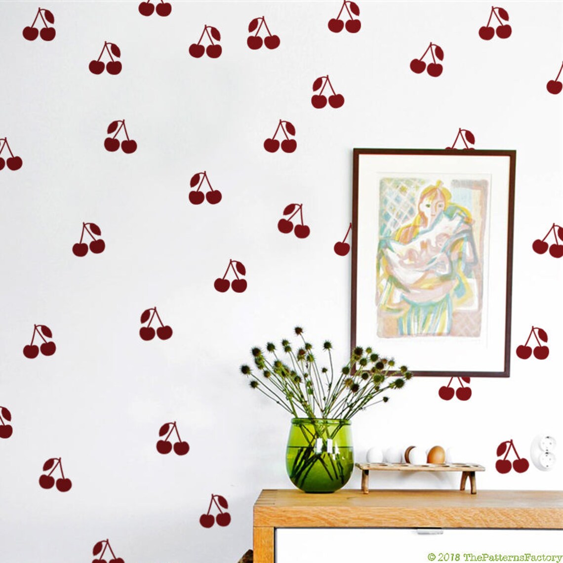 Cherry Wall Decal / Cherry Sticker / Cherries Decal / Cherry - Etsy