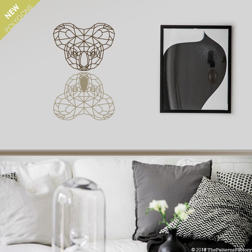 Koala Wall Decal / Geometric Koala Head Sticker / Koala Face | Etsy