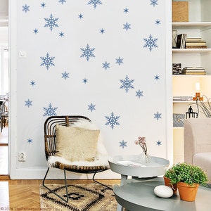 Snow Flakes Wall Decal / Star Decal /gold Snowflake Decal/frozen Stars ...