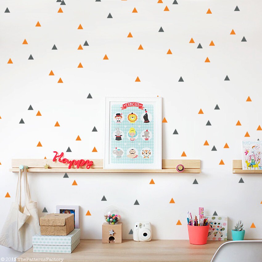 2 Color Mini Triangle Wall Decal / Triangle Sticker / Modern | Etsy