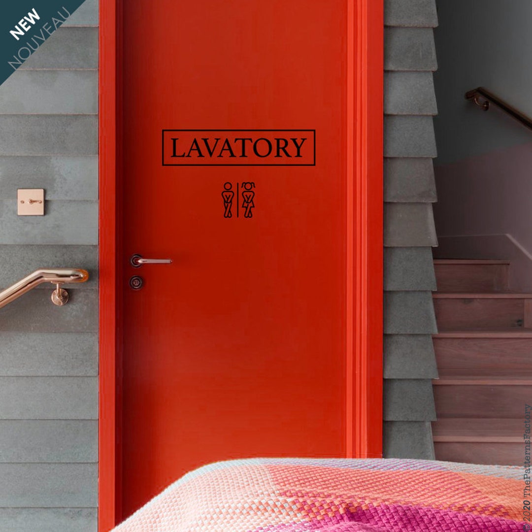 Lavatory Wall Decal V2 Fun Icon Lavatory Wall Sticker Door Decor ...