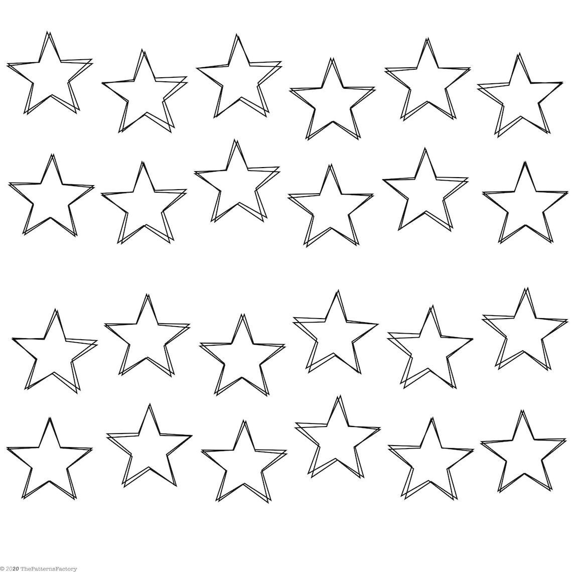 Double Star Wall Decal Star Outline Decal Fuzzy Stars Wall | Etsy