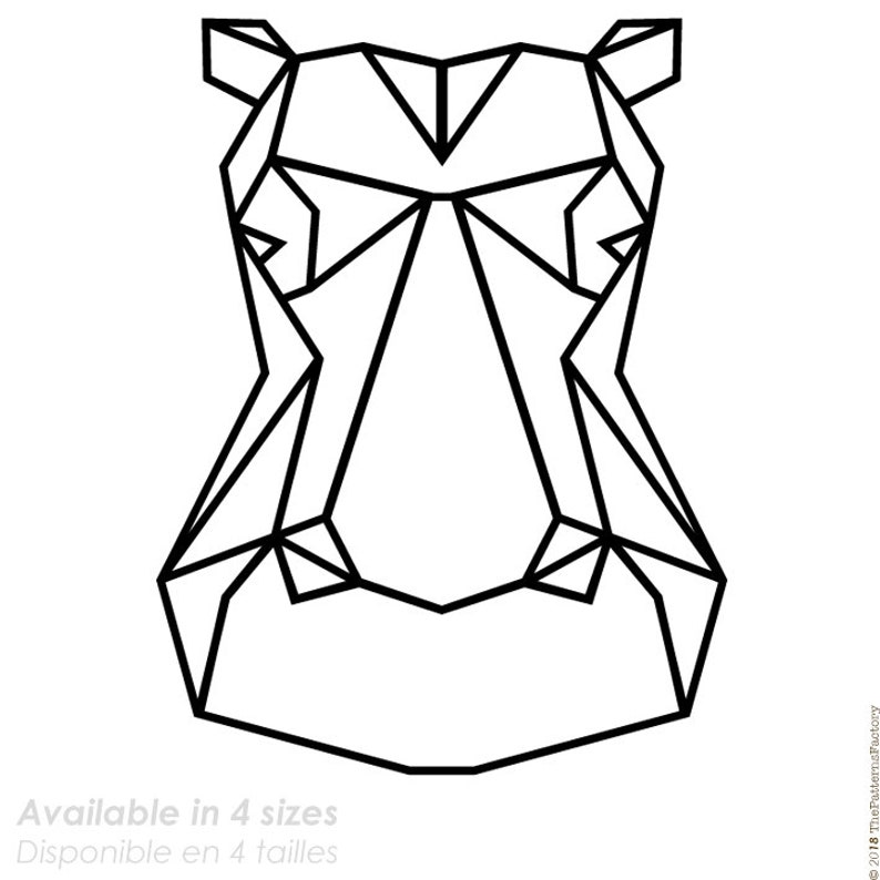 Hippopotamus Wall Decal / Geometric Hippopotamus Head Sticker - Etsy UK