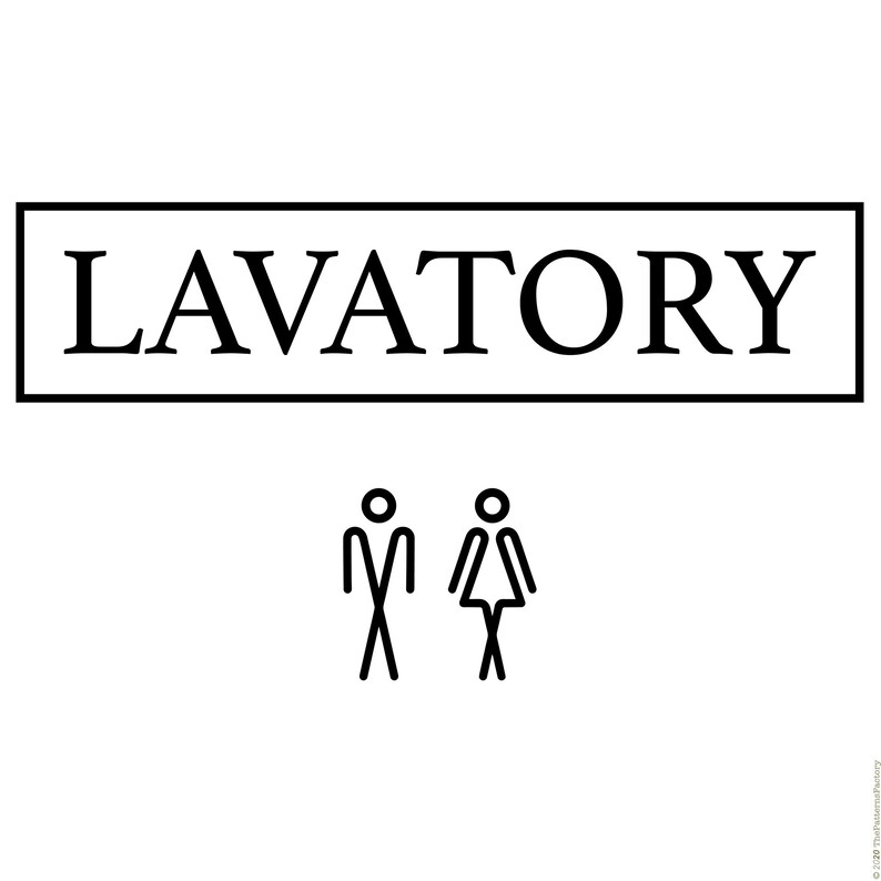 Lavatory Wall Decal Word Decal Lavatory Door Wall Sticker - Etsy