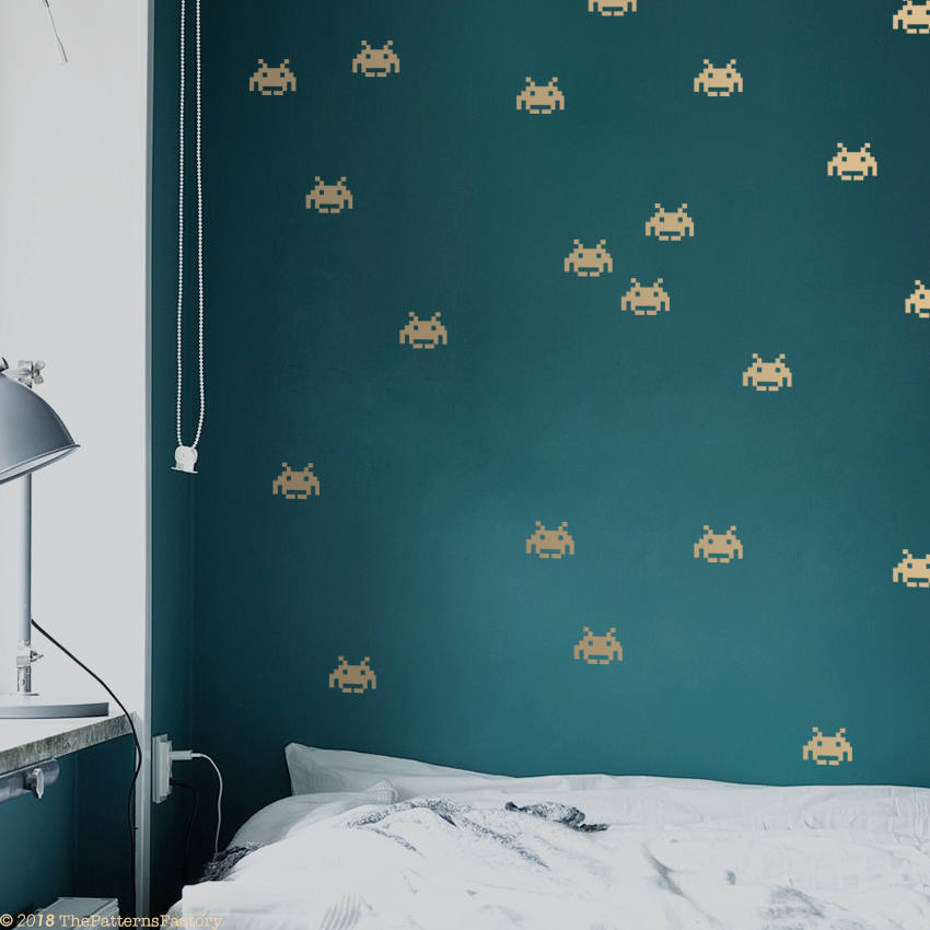 Space Invader Wall Decal / Geek Wall Sticker/ Pixel Art Decor - Etsy