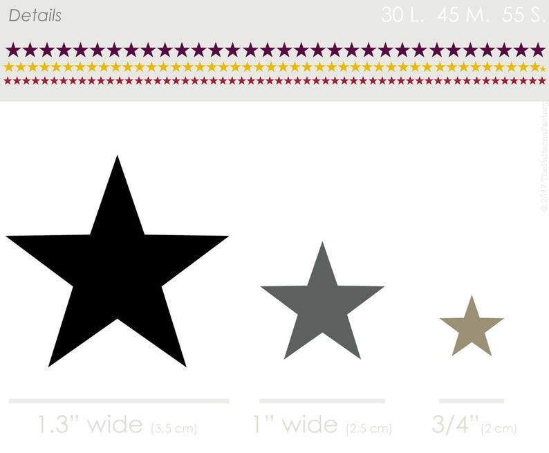 3 Size Mutlicolor Mini Star Decal / Small Star Decal / 130 3 | Etsy