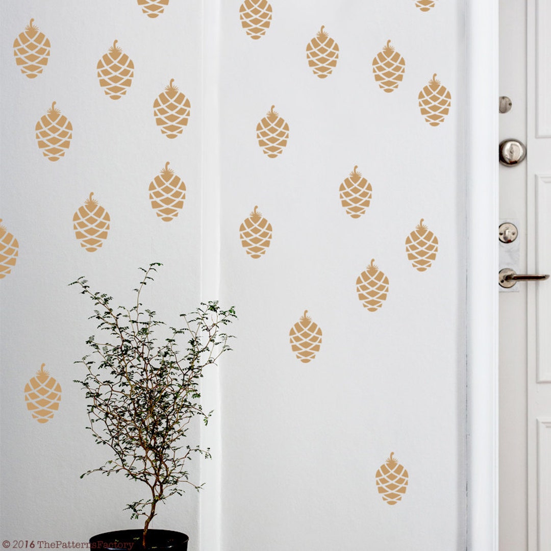 Pine Cones Wall Decal - Exotic Decal - Nursery Wall Sticker - Stylized ...